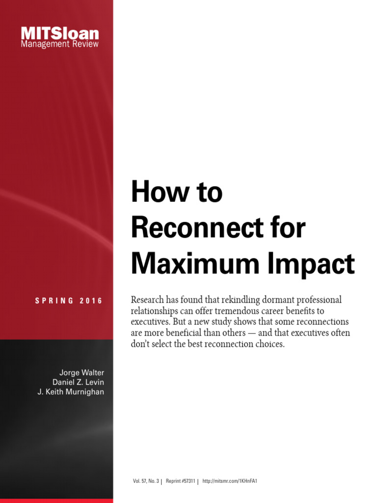 How to Reconnect for Maximum Impact | PDF | Psychological Concepts ...