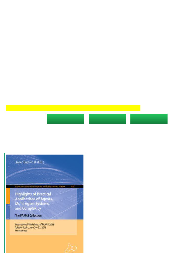 (Ebook) Highlights of Practical Applications of Agents, Multi-Agent ...