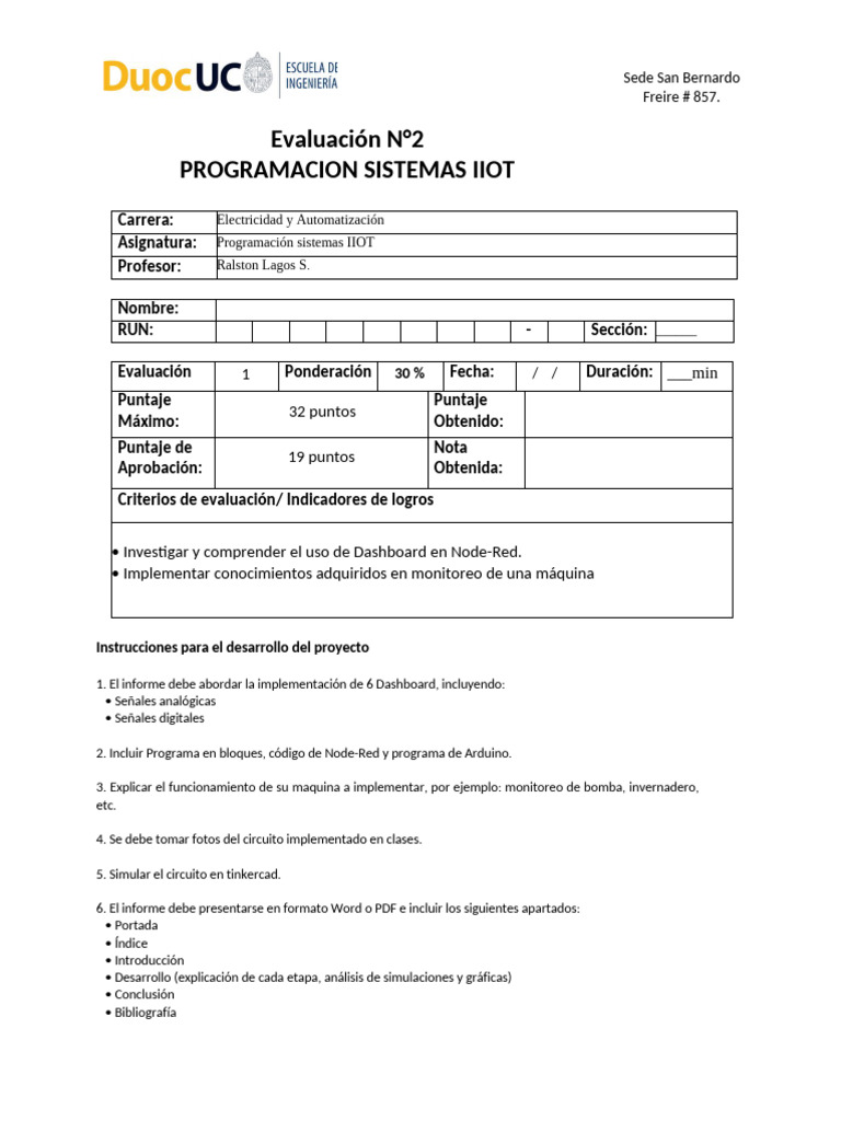 Evaluaci%C3%B3n 2 IIOT | PDF | Lenguaje de programación | Programación ...