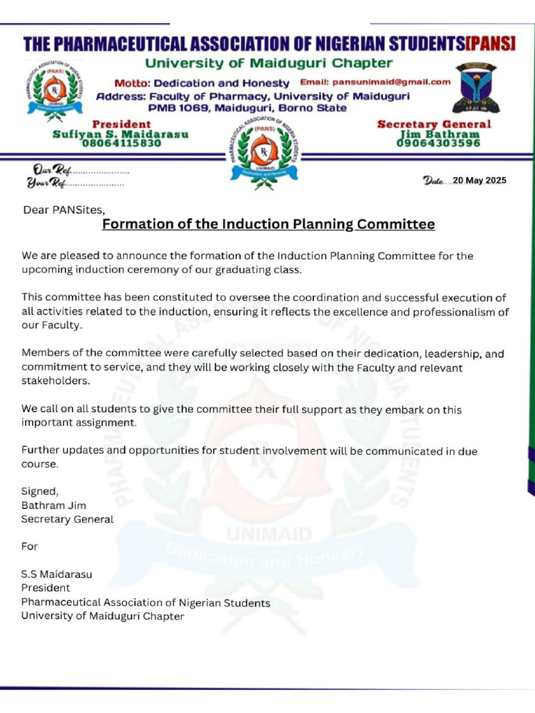 Induction Committee 2025 | PDF
