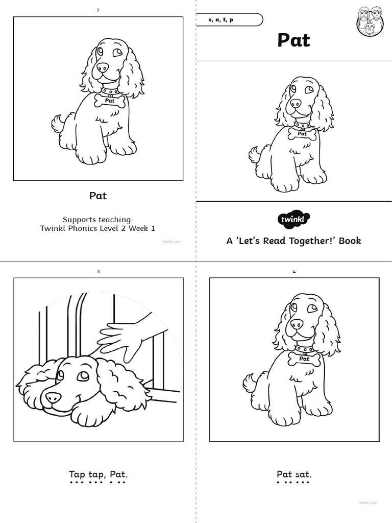 Level 2 Week 1 Reading Minibook Pat BW | PDF