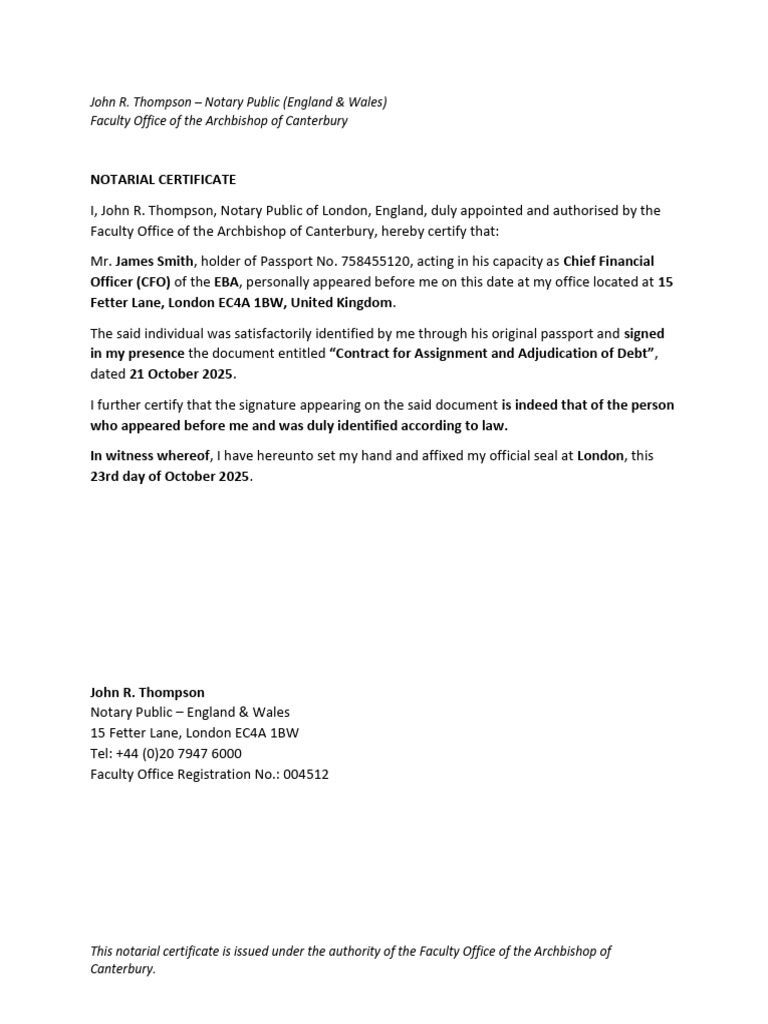 Notarial Certificate | PDF