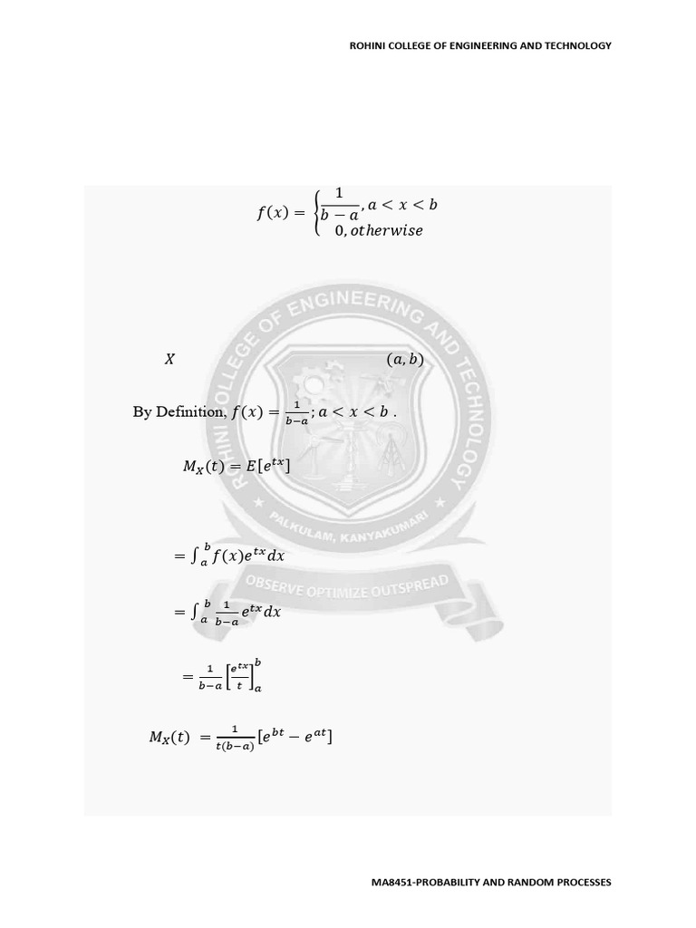 Uniform Distribution: Mean & Variance | PDF | Probability Distribution ...