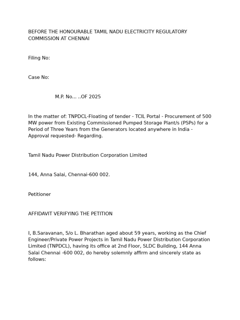 TNPDCL Tender for 500 MW Power Supply | PDF