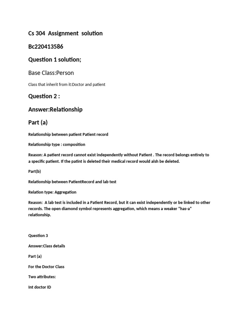 Cs 304 Assignment Solution | PDF