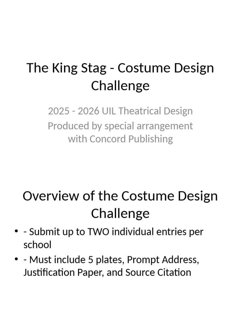 The King Stag Costume Design Challenge | PDF