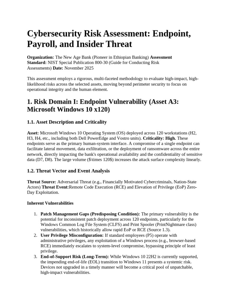 Cybersecurity Risk Assessment | PDF | Security | Computer Security