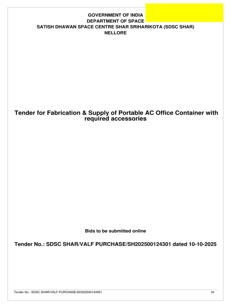 Tender Document SH202500124301 | PDF | Specification (Technical ...