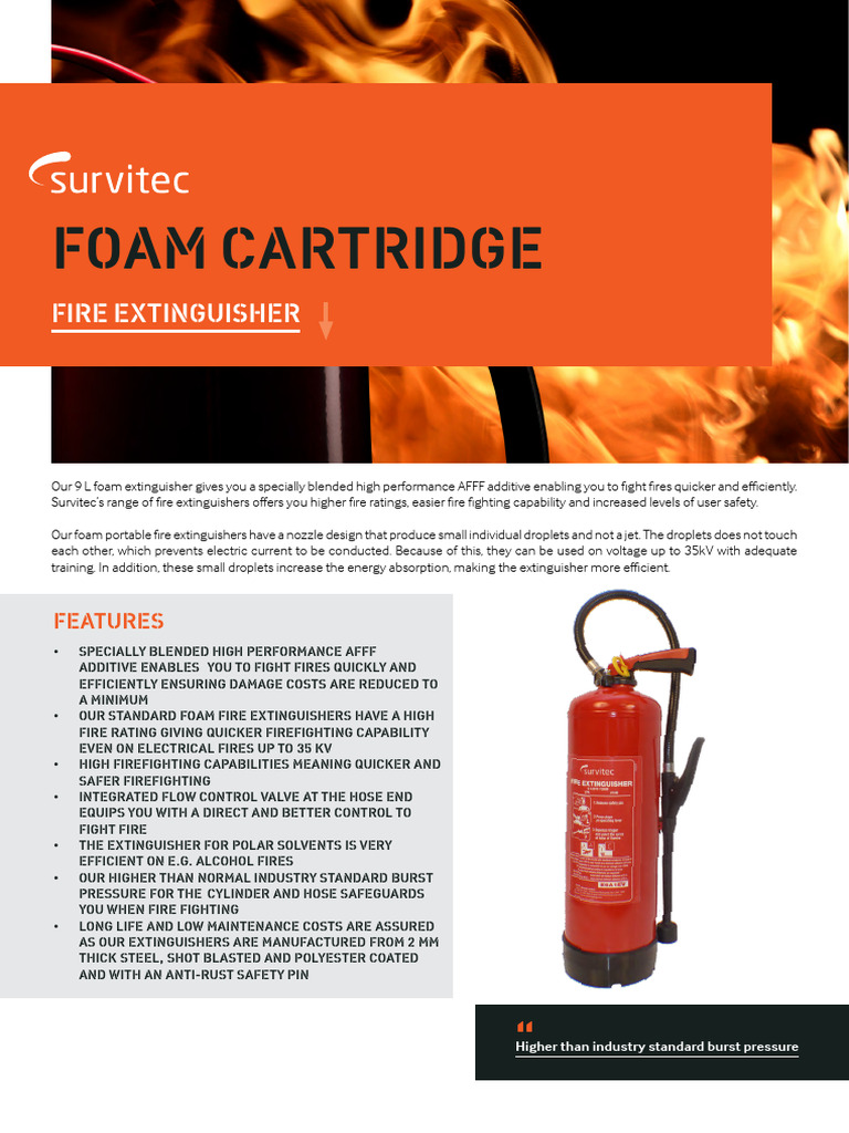 9L Foam Fire Extinguisher Features | PDF | Firefighting