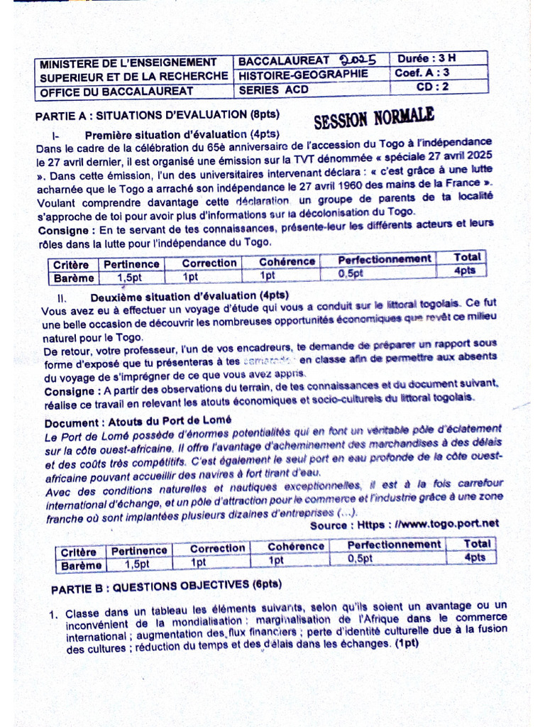 Bacii 2025 Histo-Geo Acd | PDF