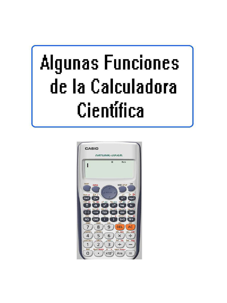Algunas Funciones de La Calculadora Científica | PDF