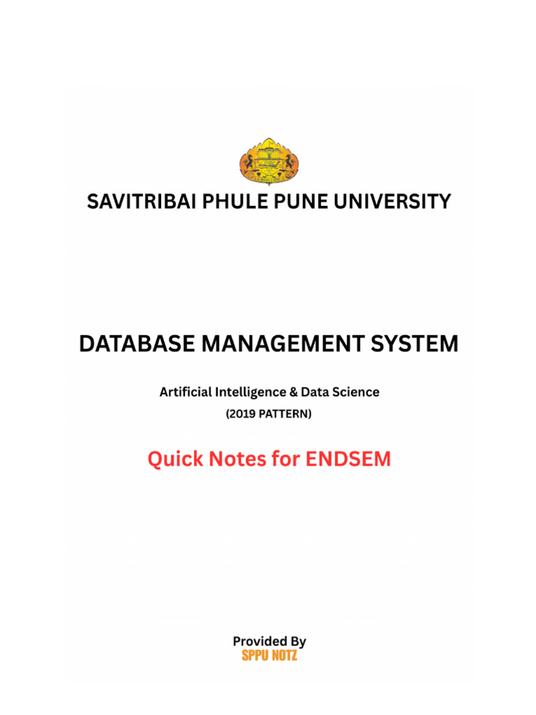 DBMS Sppu Notes | PDF | Relational Model | Databases