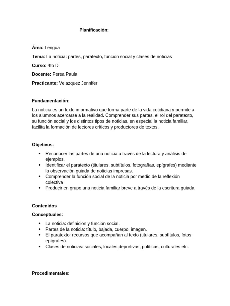 Partes y Función de la Noticia en Clase | PDF | Internet | Información