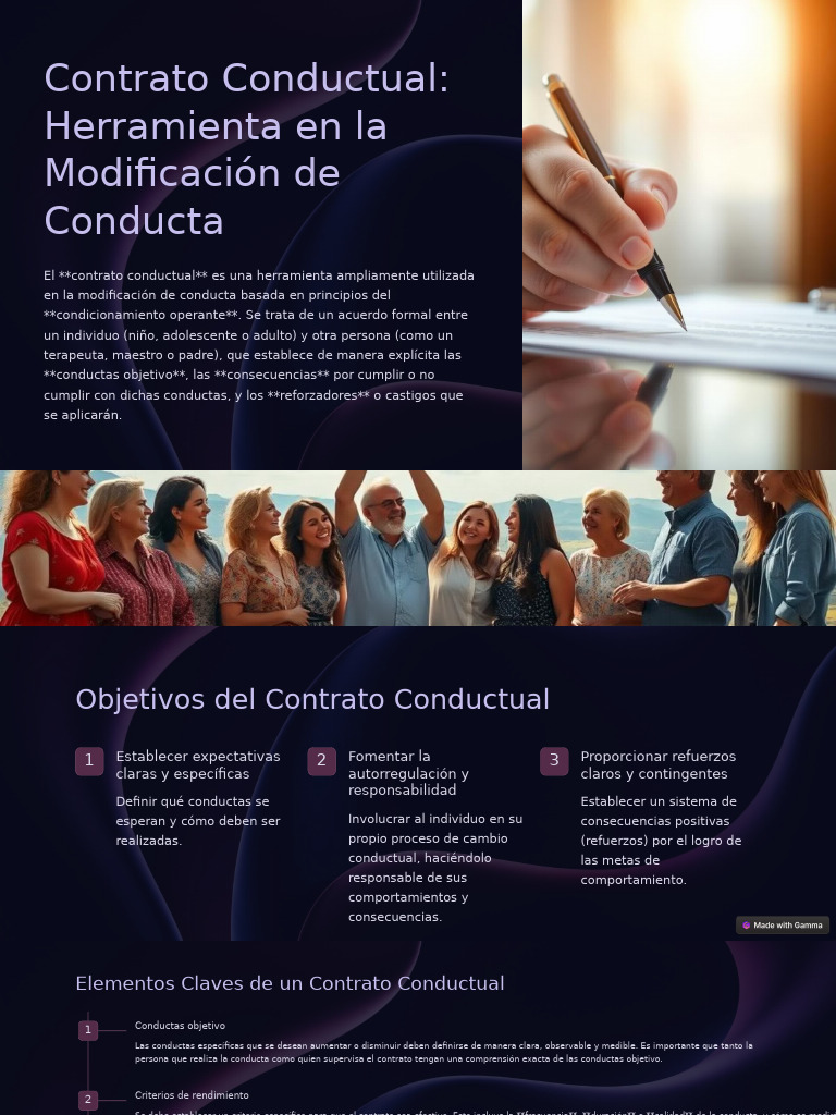 Contrato Conductual: Guía para Modificación | PDF | Comportamiento ...