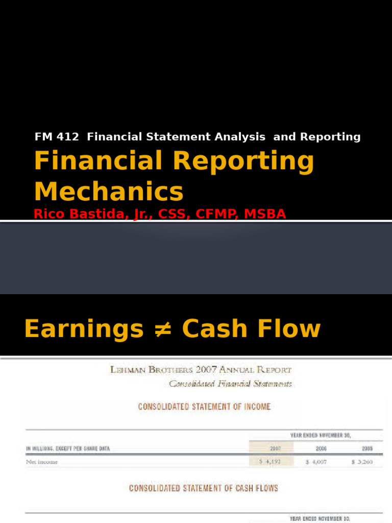 Financial Reporting and Cash Flow Analysis | PDF | Equity (Finance ...