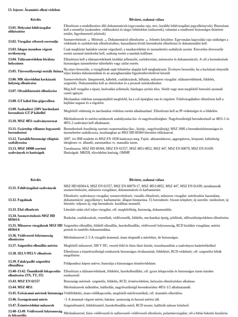 13 Áramütés Elleni Védeleme Kérdés-Válasz | PDF