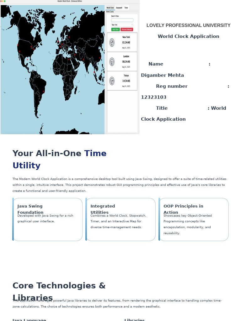 Modern World Clock Application | PDF | Timer | Software Engineering