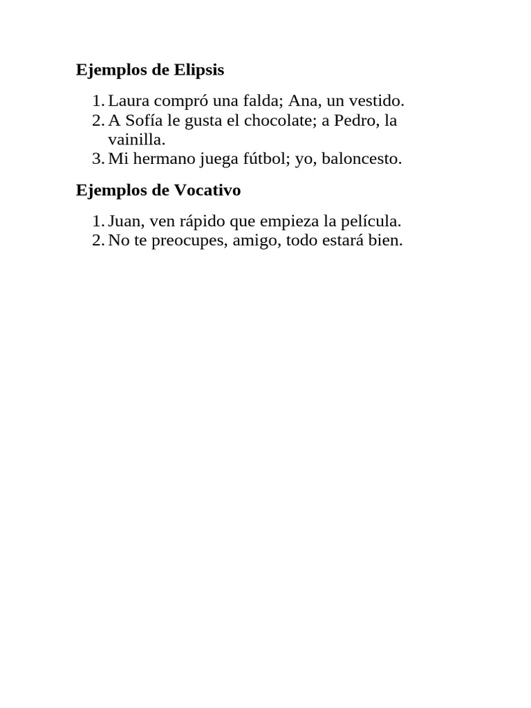 Ejemplos de Elipsis | PDF