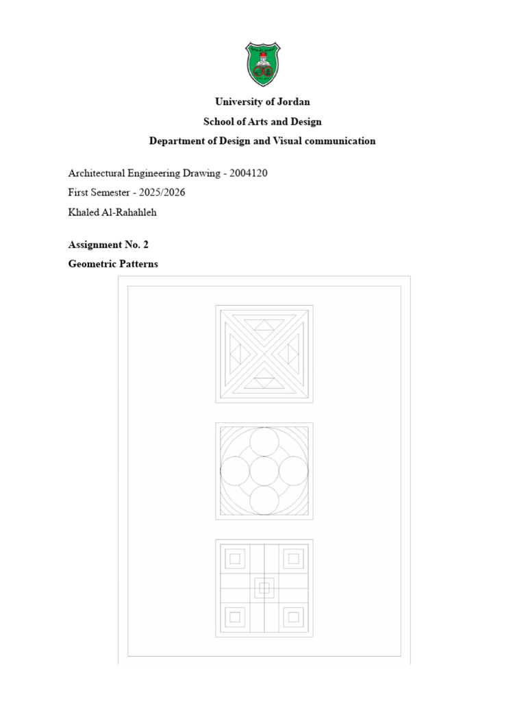 Assignment No.2 - Geometric Patterns | PDF