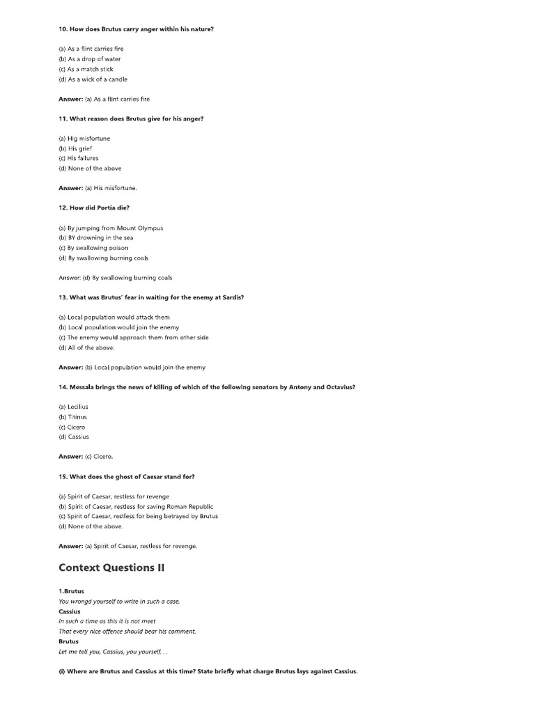 Julius Caesar Act 4 Scene 3 | PDF