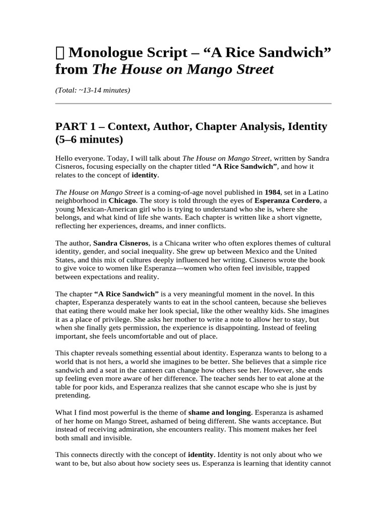 ? Monologue Script | PDF | Psychological Concepts | Psychology