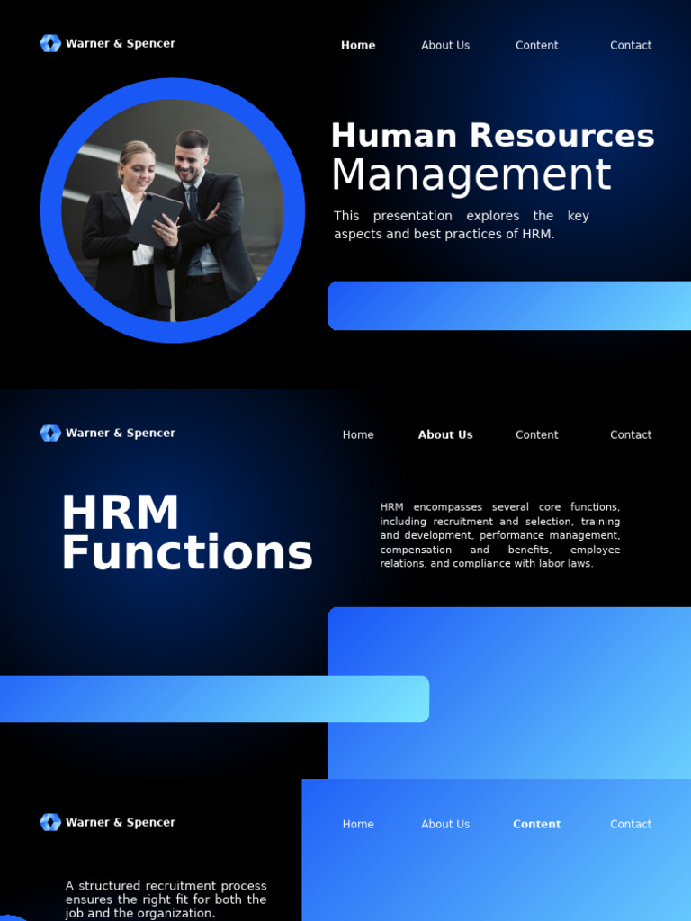 Blue and Black Modern Human Resources Management Presentation | PDF ...