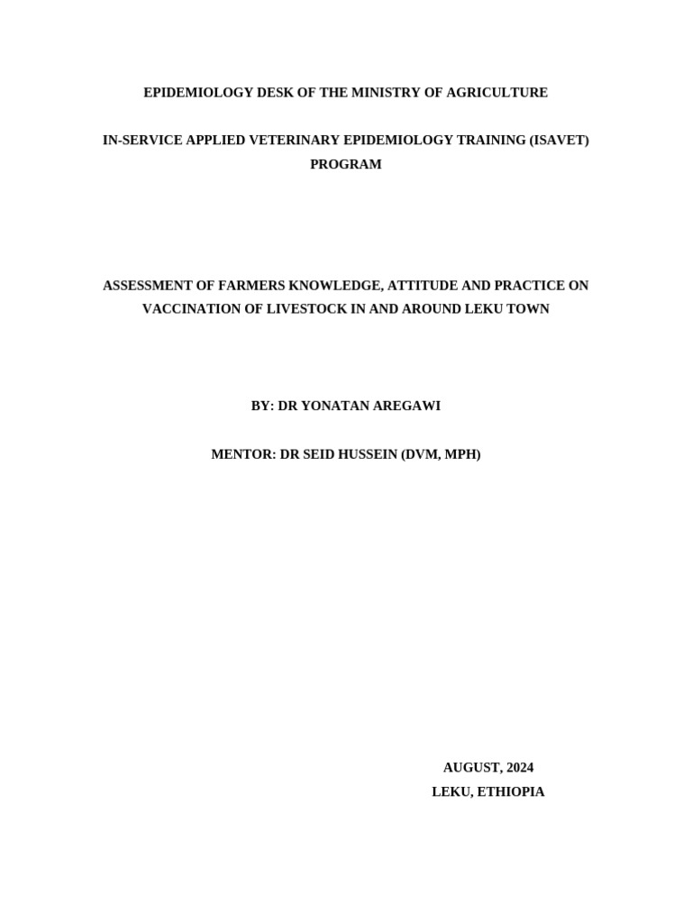 Farmers' Vaccination Knowledge in Leku | PDF | Sampling (Statistics ...