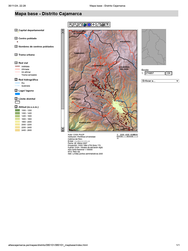 Mapa Base del Distrito Cajamarca | PDF