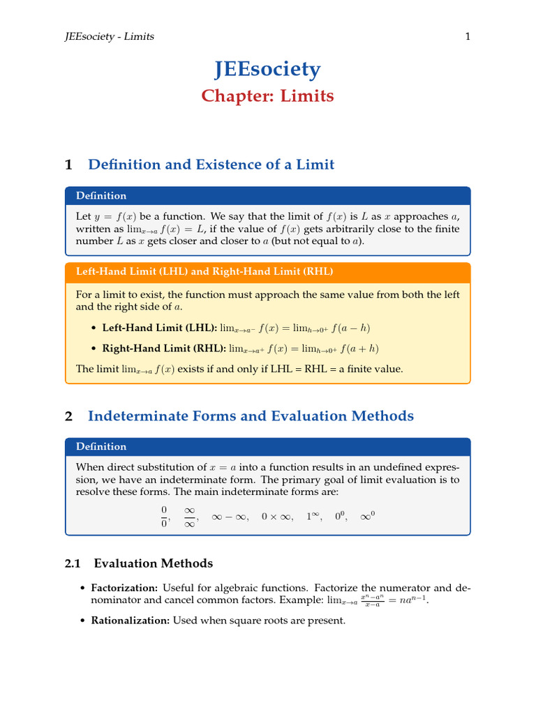 Limits | PDF | Algebra | Mathematical Relations