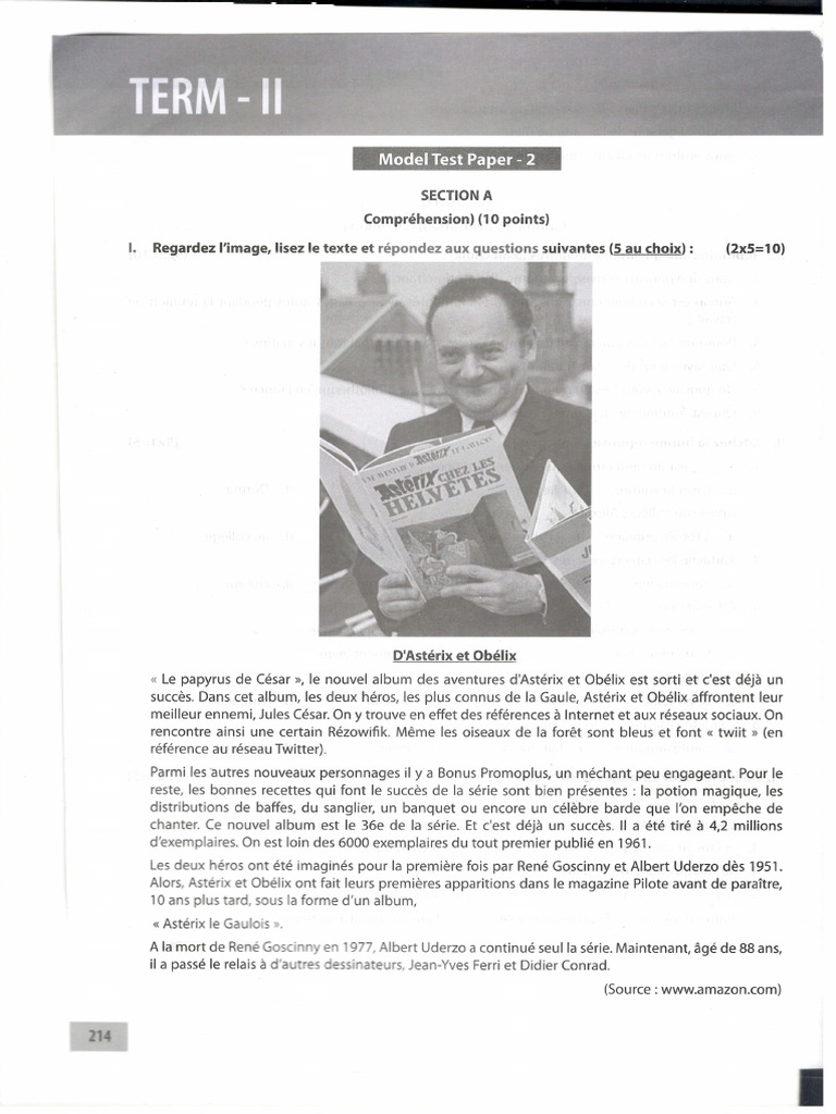 Class 10 French Sep Term 1 Question Paper 3 | PDF