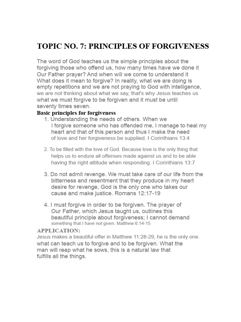 Principle of Forgiveness | PDF