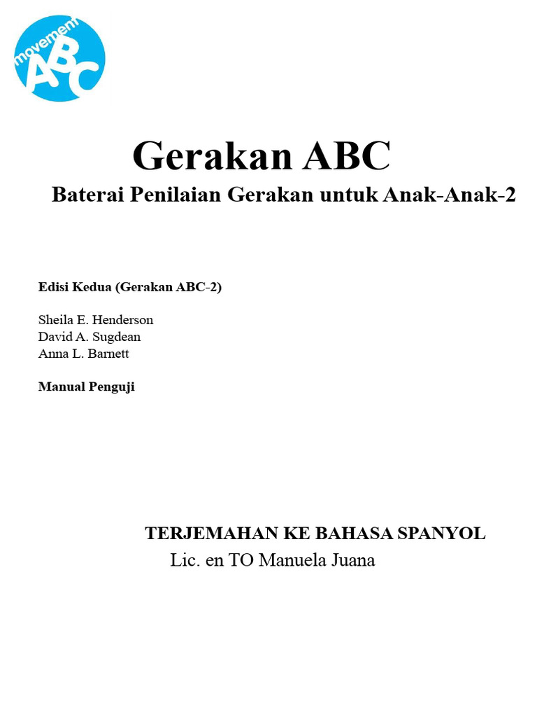 Evaluasi Gerakan Anak: Movement ABC-2 | PDF