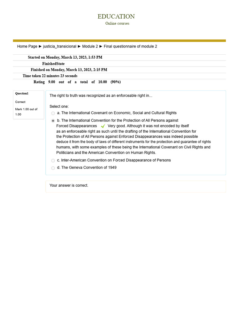 Final Questionnaire of Module 2 | PDF | Human Rights | Universalism