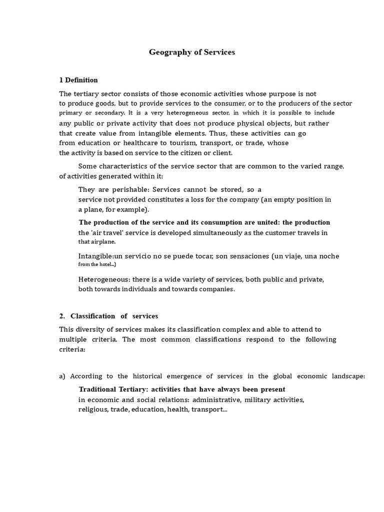 Understanding Service Geography | PDF | Goods | Economics
