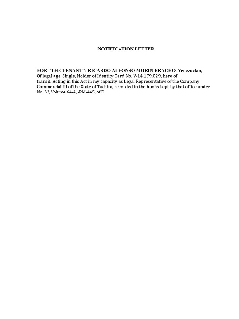 Letter of Property Dispossession Carlena Capiccioti | PDF