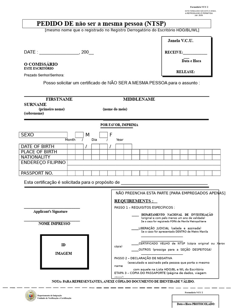 NTS_FORM | PDF | Passaporte
