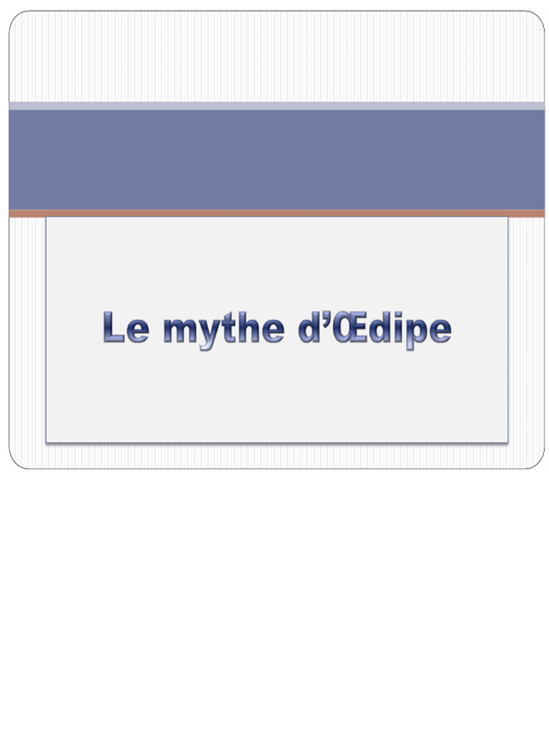 Myth of Oedipus | PDF | Oedipus | Theban Mythology