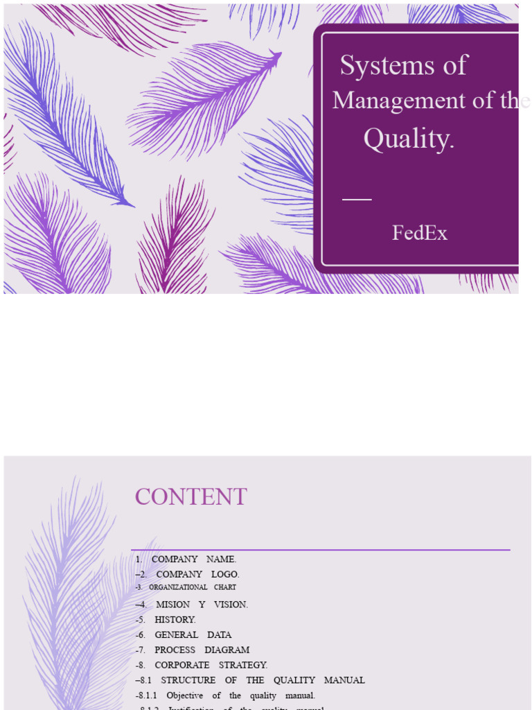 Quality Management Systems | PDF | Fed Ex | Quality Management System
