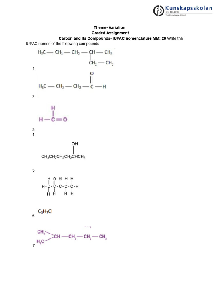 IUPAC Nomenclature and Structures Guide | PDF