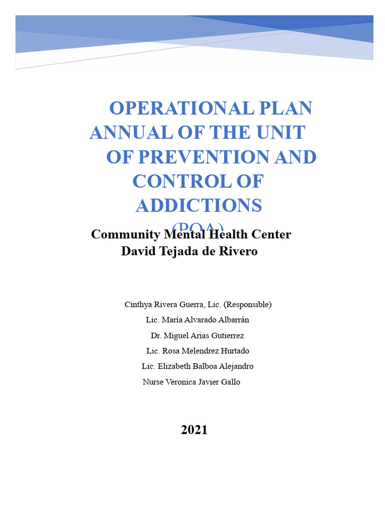Annual Operational Plan for Addiction Control | PDF | Substance ...