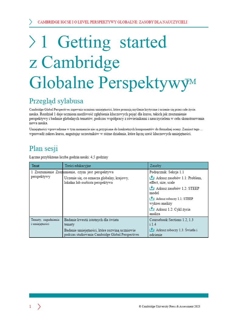 IGCSE Global Perspectives Nauczyciel Resource 2ed Rozdział 1 Notatki ...