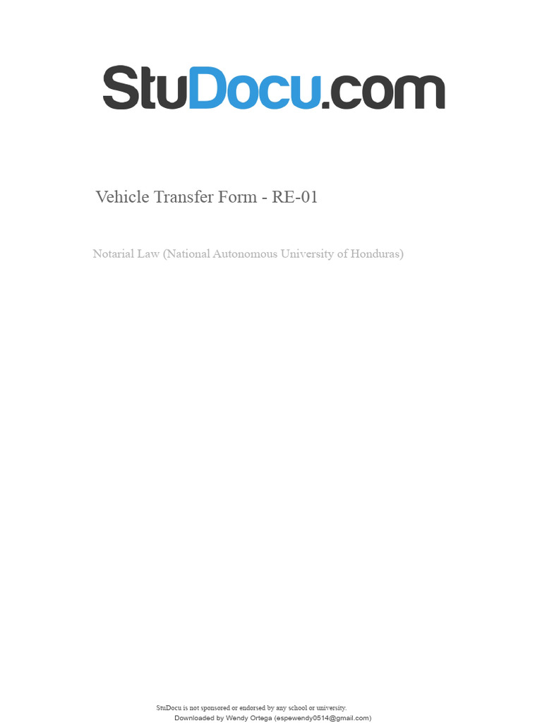 Vehicle Transfer Form Re 01 | PDF | Notary Public | Identity Document