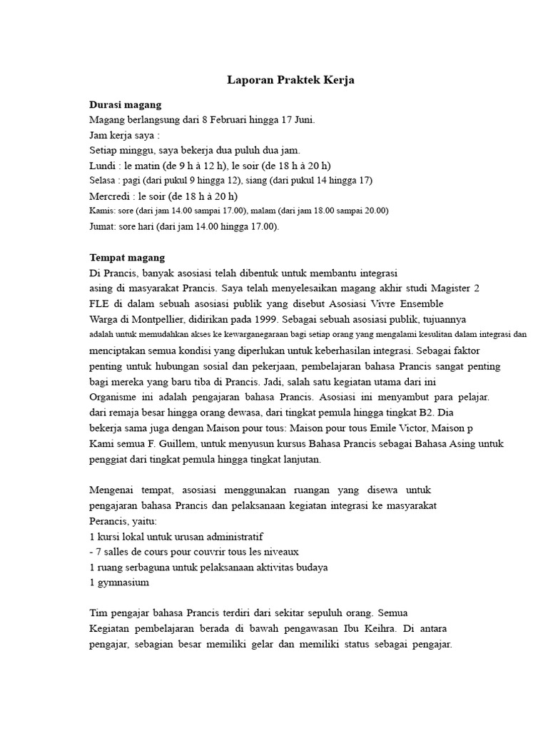 Laporan Magang | PDF