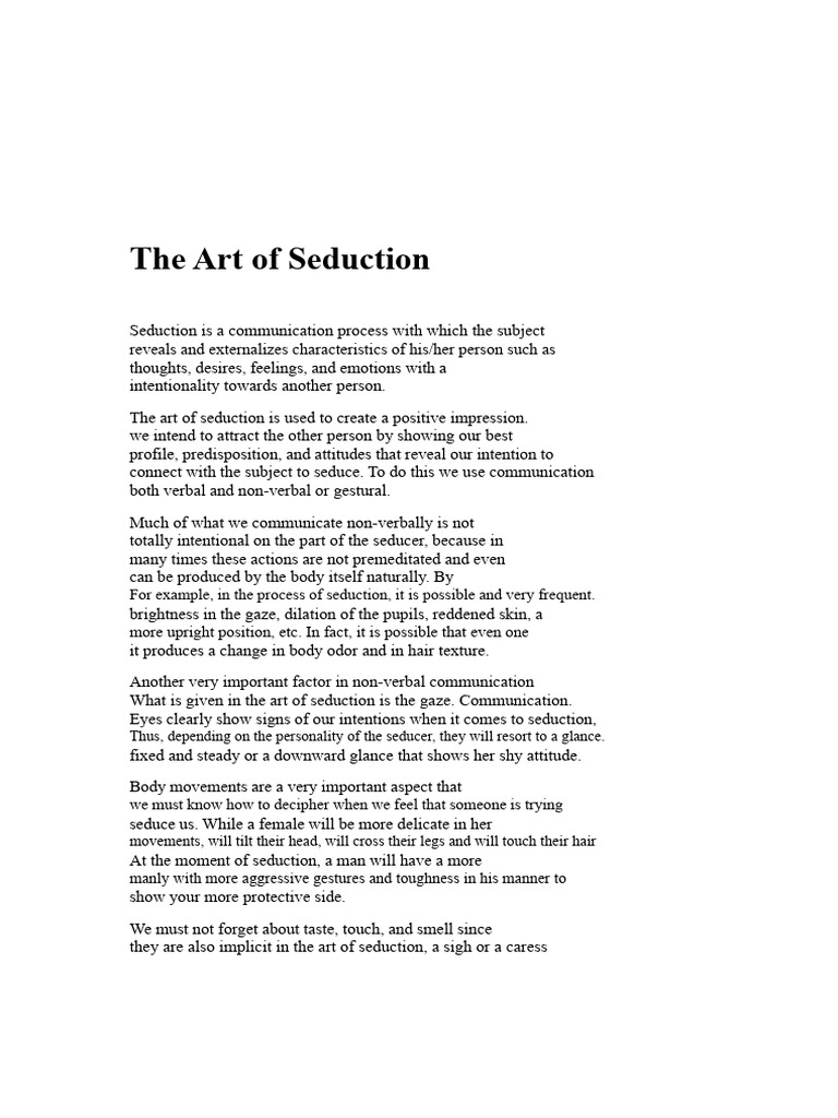 The Art of Seduction Manual | PDF | Nonverbal Communication | Sexual Fetishism
