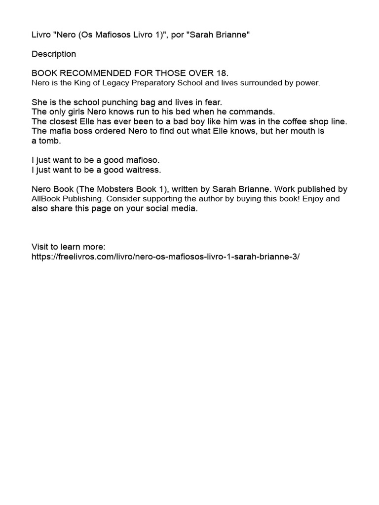 Nero (The Mafiosos Book 1) - Sarah Brianne | PDF