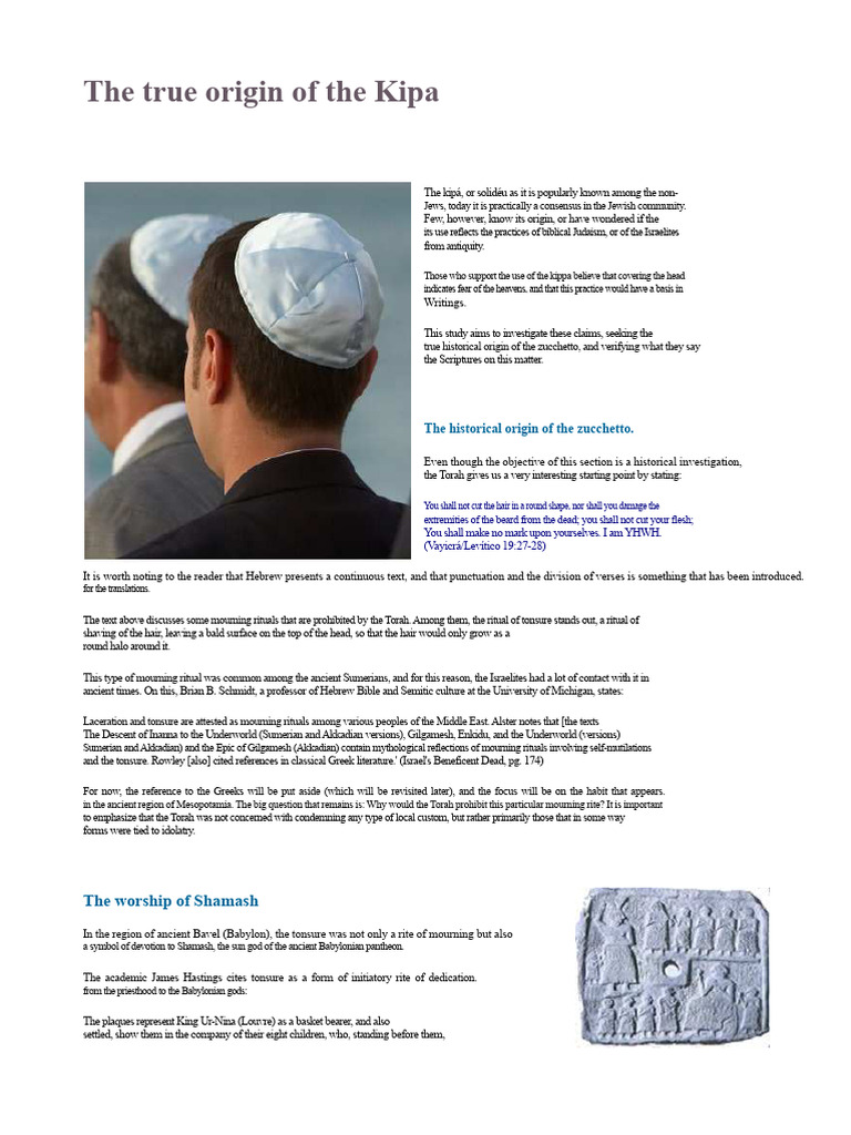 The Historical Origin of the Kipa | PDF