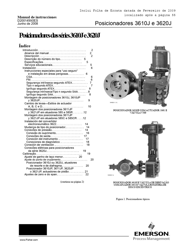 Manual de Posicionadores 3610J e 3620J | PDF | Válvula