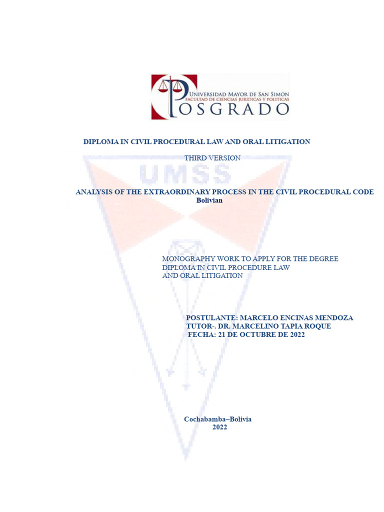 Monograph On Extraordinary Process. | PDF | Lawsuit | Summons