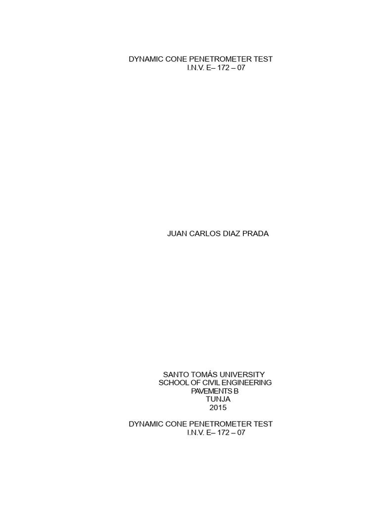 Dynamic Cone Penetrometer Report | PDF