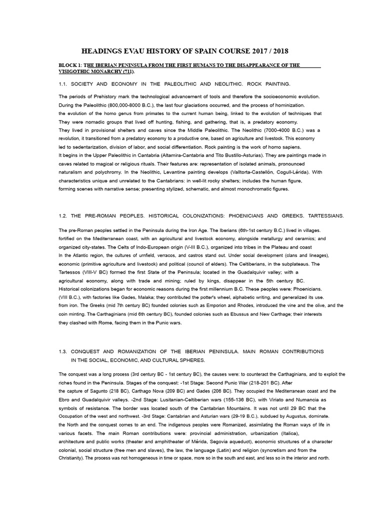 History Of Spain Prehistory To Visigoths Pdf Al Andalus Caliphate